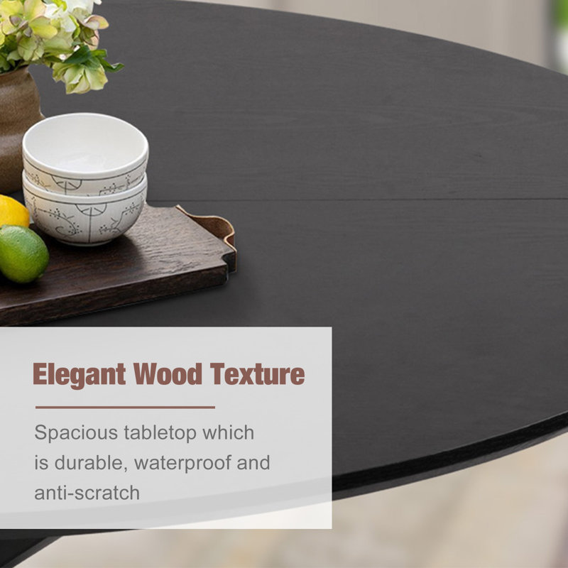 17 Stories Taila Round Metal Base Dining Table | Wayfair