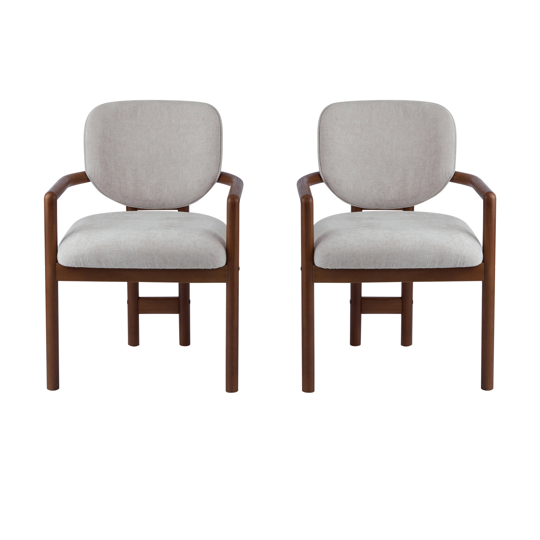 Corrigan Studio Dining Chairs Set Of 2 Upholstered Arm Chairs, Rubber ...