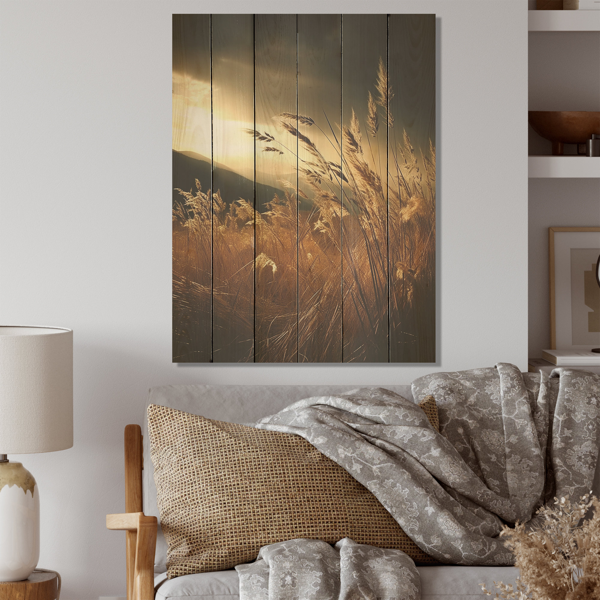 Ophelia & Co. Beachgrass In Motion At Sunset I - Herbs Wood Wall Art On ...