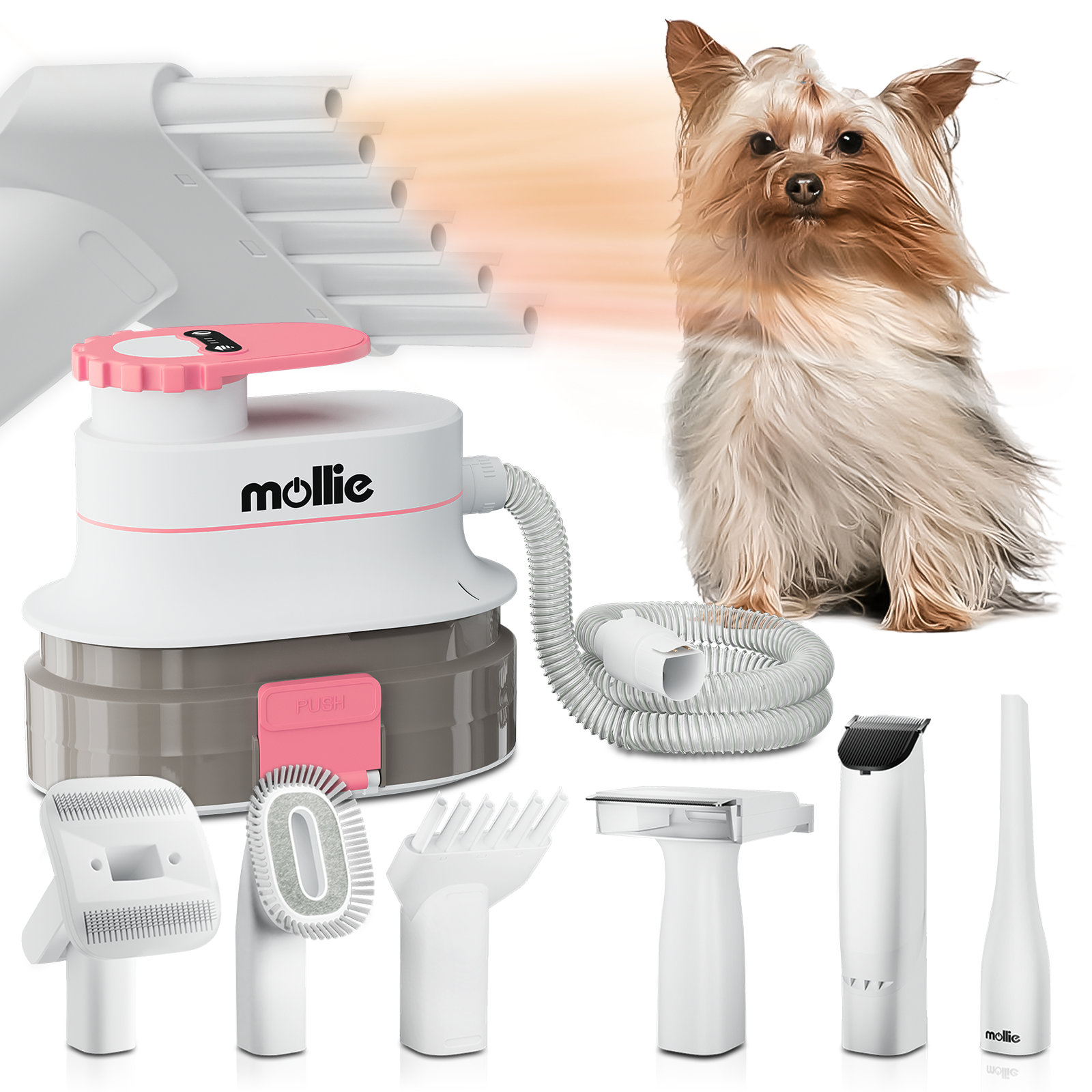 MoNiBloom 3 in 1 Pet Grooming Vacuum Suction & Blower Kit Professional ...