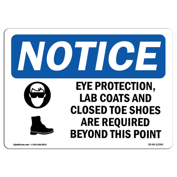 SignMission Eye Protection Lab Coats and Sign | Wayfair