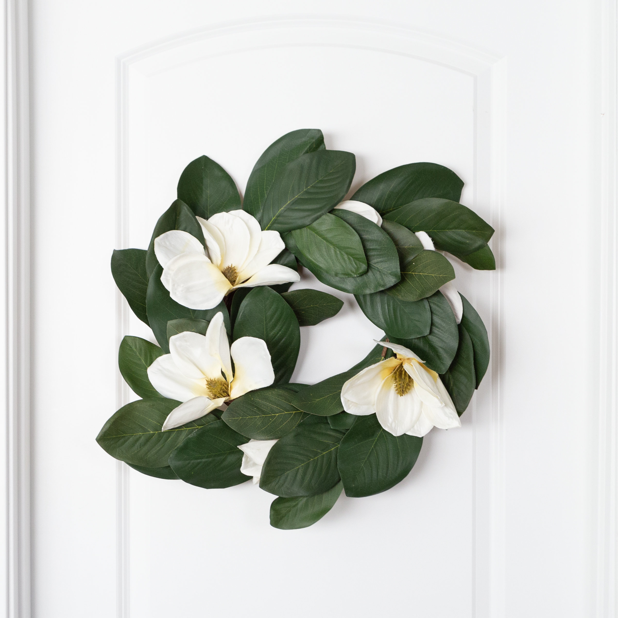 The Holiday Aisle® Magnolia Wreath - 24-Inch Artificial Spring Wreath ...