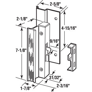 Prime-Line Black Aluminum, Sliding Door Handle Set with Hook Lock ...