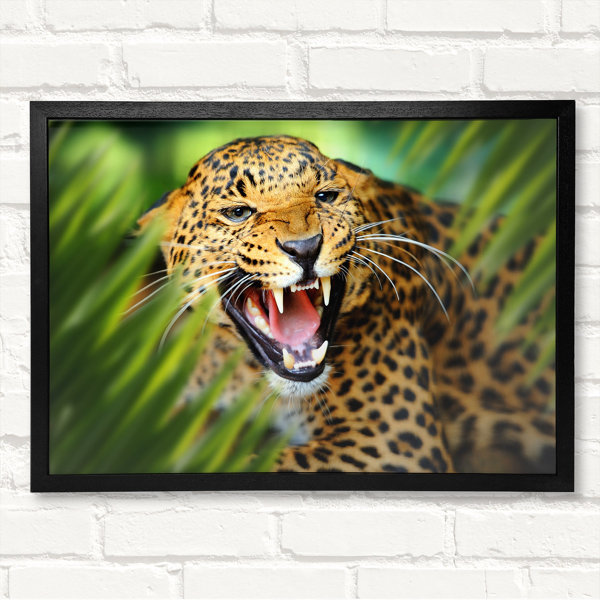 Latitude Run Fierce Leopard In The Grass - Closed Corner Frame Print on ...