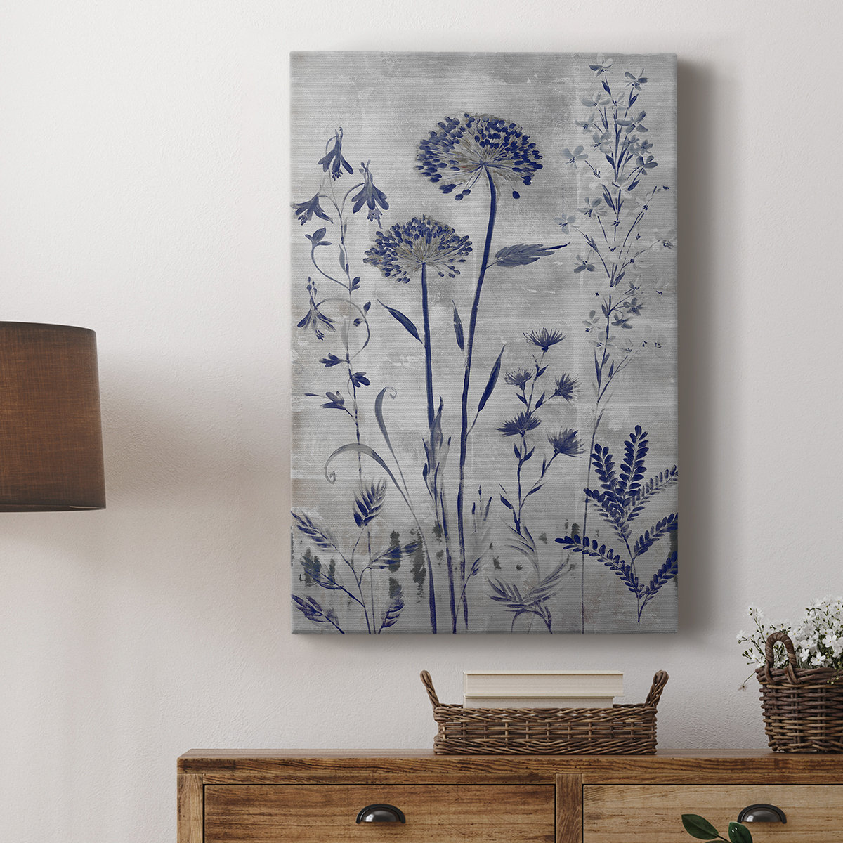 Lark Manor™ Silver Botanicals II V30 Framed Print -Gallery Wrapped Cavas | Wayfair