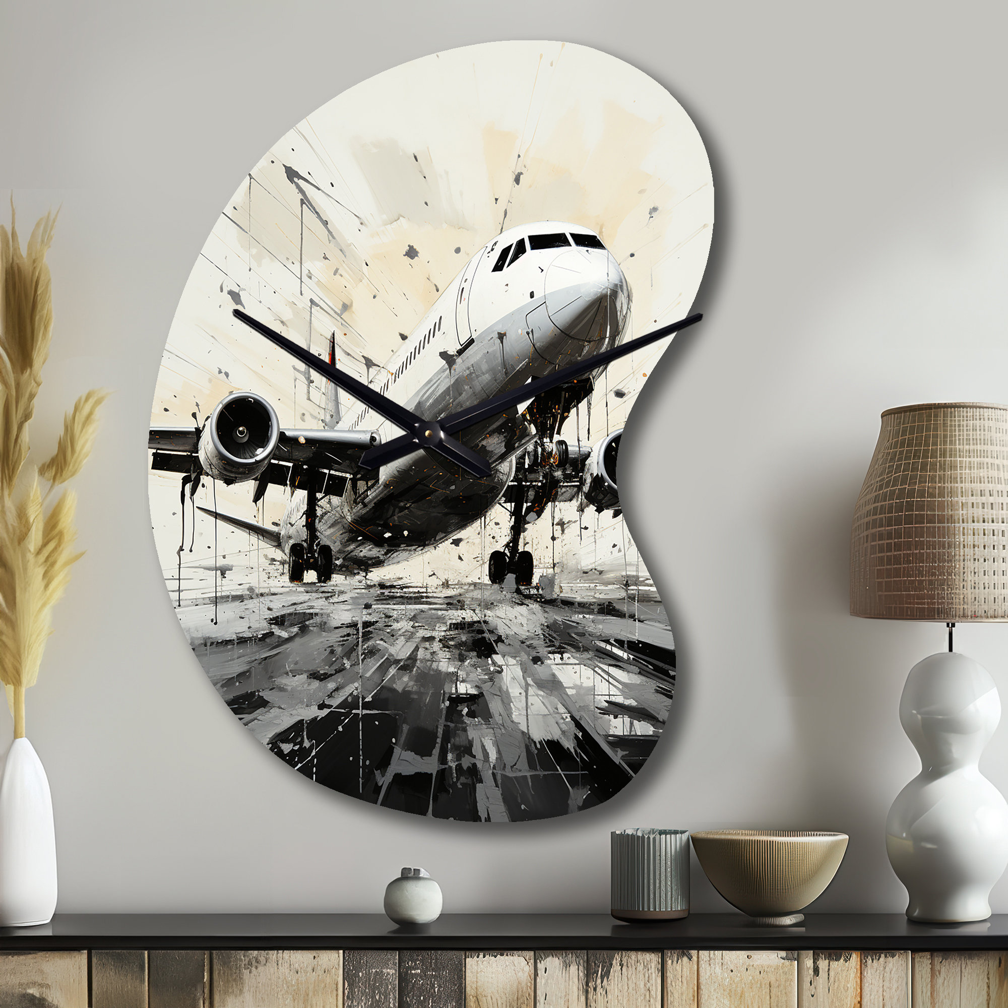 Design Art Abstracted Plane Flight Path - Boom Shape Unique Plane Wall ...