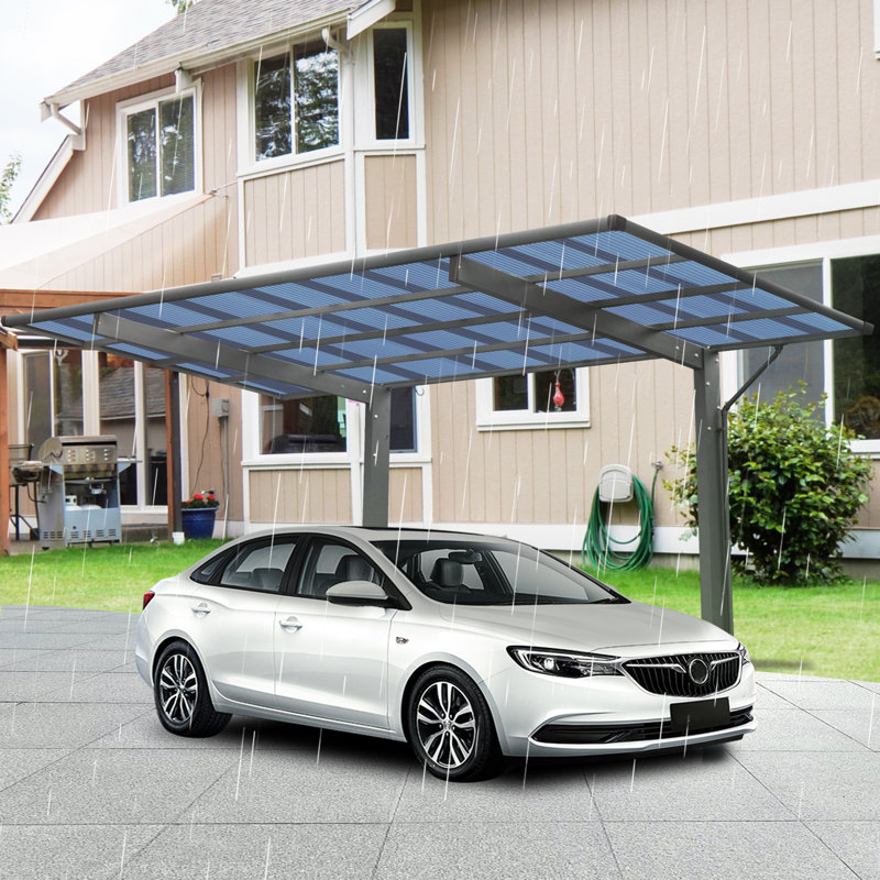 HOA.WWC Arcadia 9' W X 17' D Wave 5000 Single Carport Aluminum Metal ...