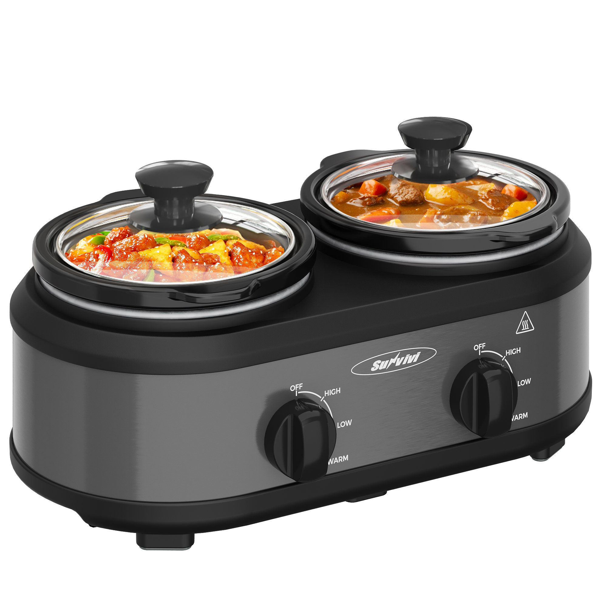 Sunvivi Dual Slow Cooker, 2x1.25Qt | Wayfair