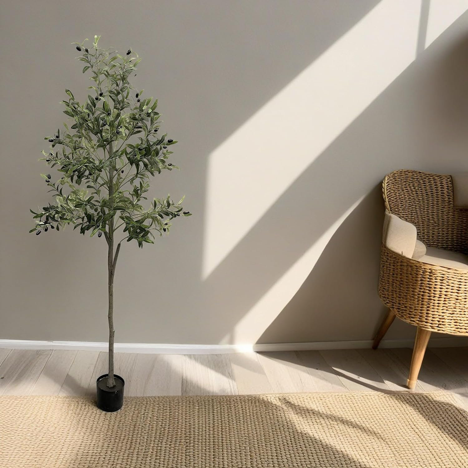 Primrue Artificial Olive Trees Indoor 6FT Tall Artificial Plants Faux ...