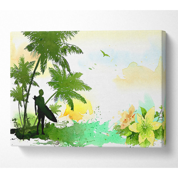 Bay Isle Home Surfer Flowers - Wrapped Canvas Art Prints | Wayfair.co.uk