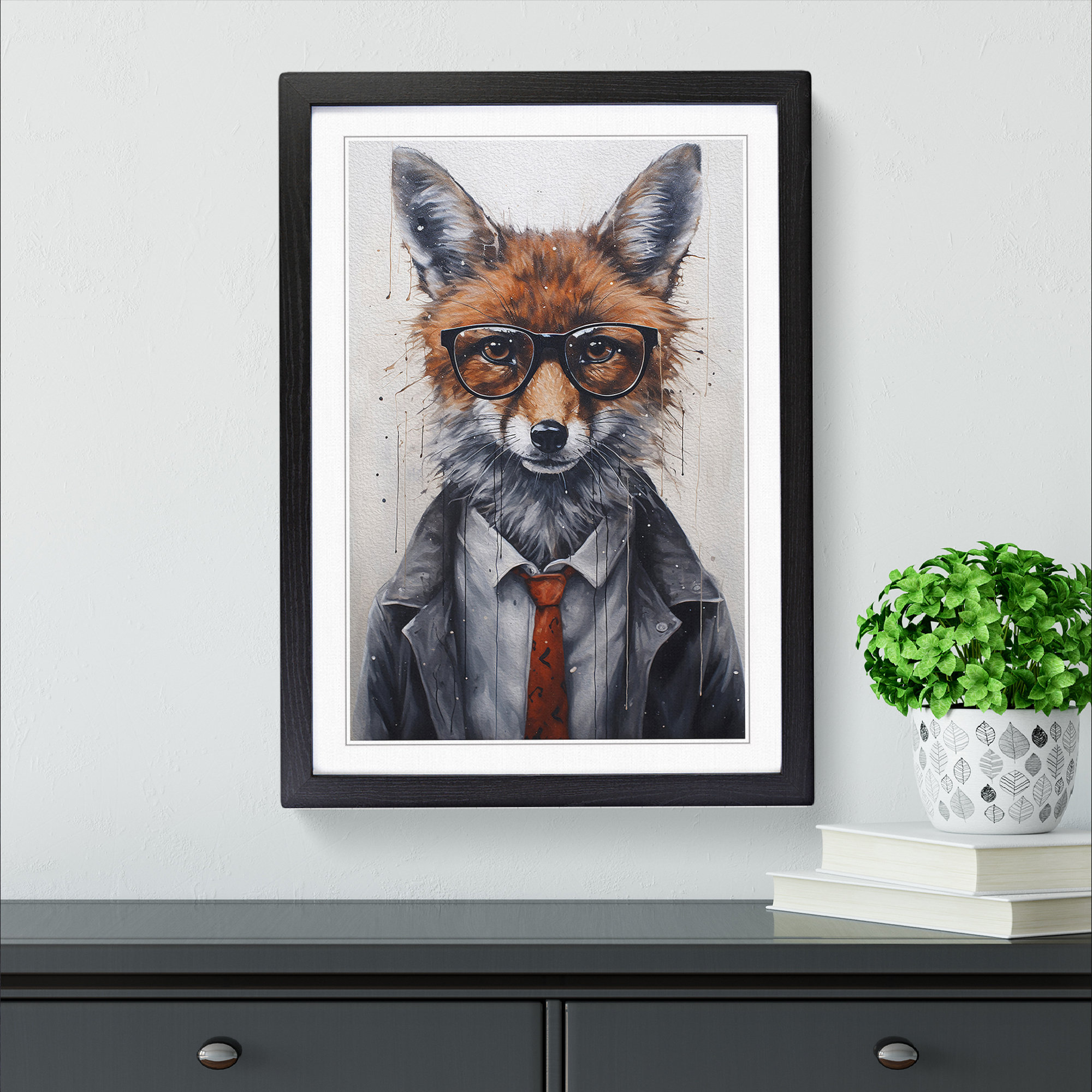 Happy Larry Fox with Glasses Painting | Wayfair.co.uk
