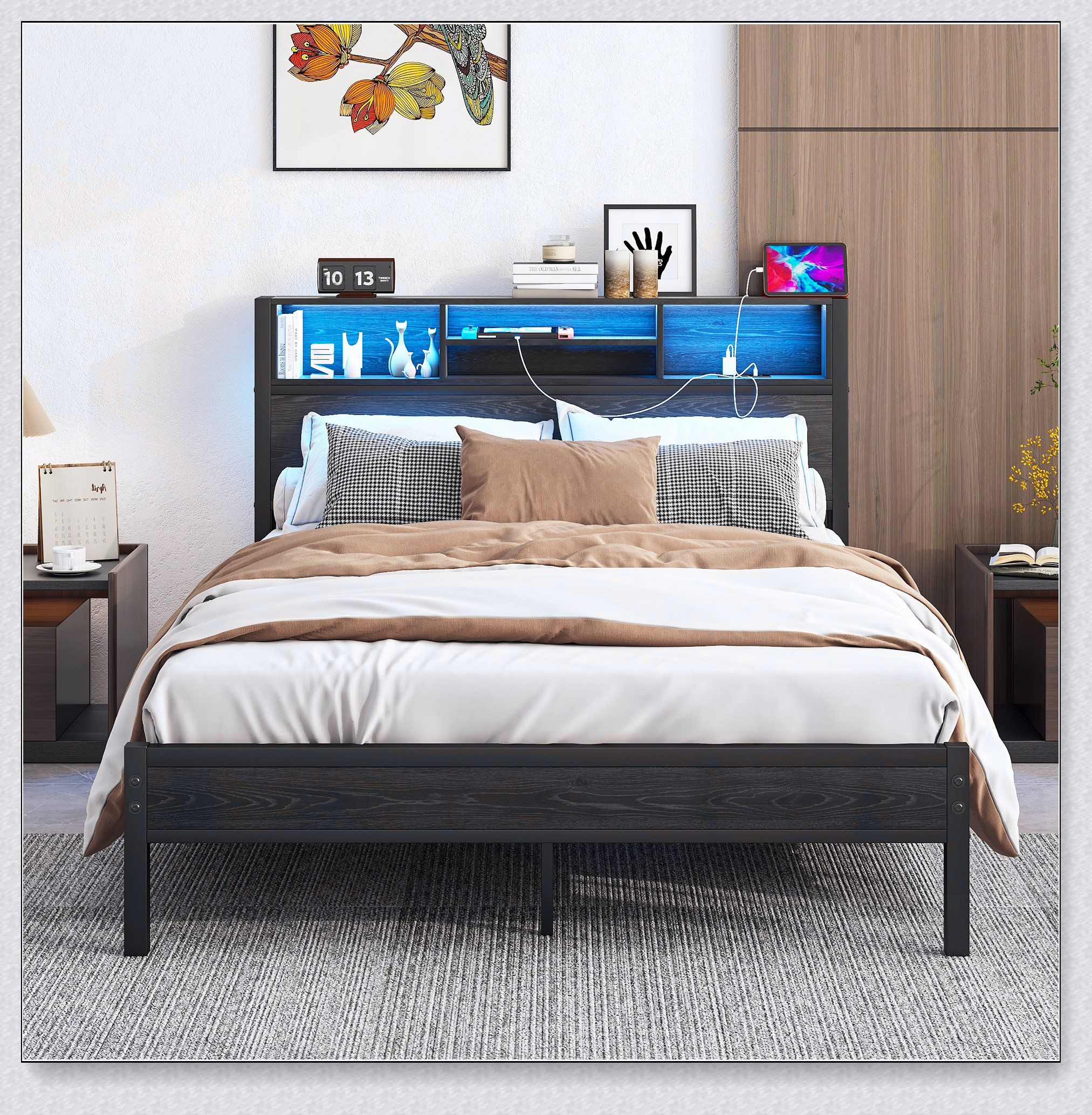 Orren Ellis Black / Double Bed | Wayfair