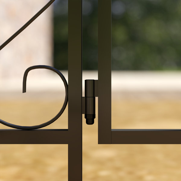 Outsunny 7.4ft Steel Garden Arch with Gate, Garden Arbor Trellis, Black ...