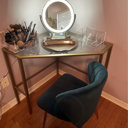 Wrought Studio Coopers Corner Corner Glass Top Writing Desk & Reviews ...