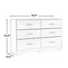 Latitude Run® Tely 60 Inch Wide Dresser, 6 Drawers with Pewter Handles ...