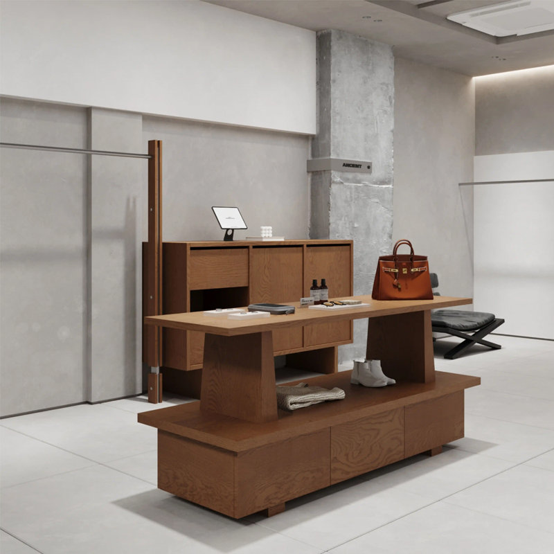 Artistic Soul XKX Premium Furniture 70.87" Wood Display Stand with Open ...