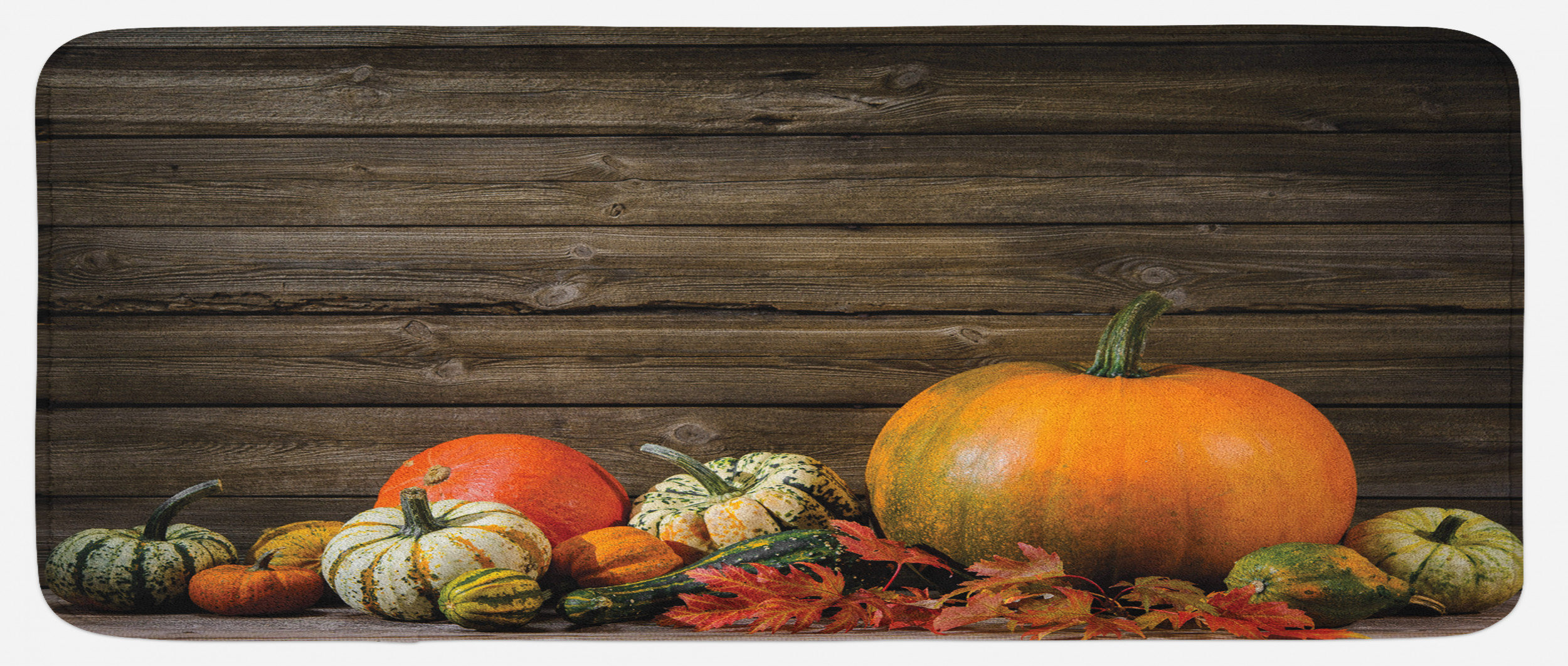 East Urban Home Autumn Pumpkin Kitchen Mat | Wayfair