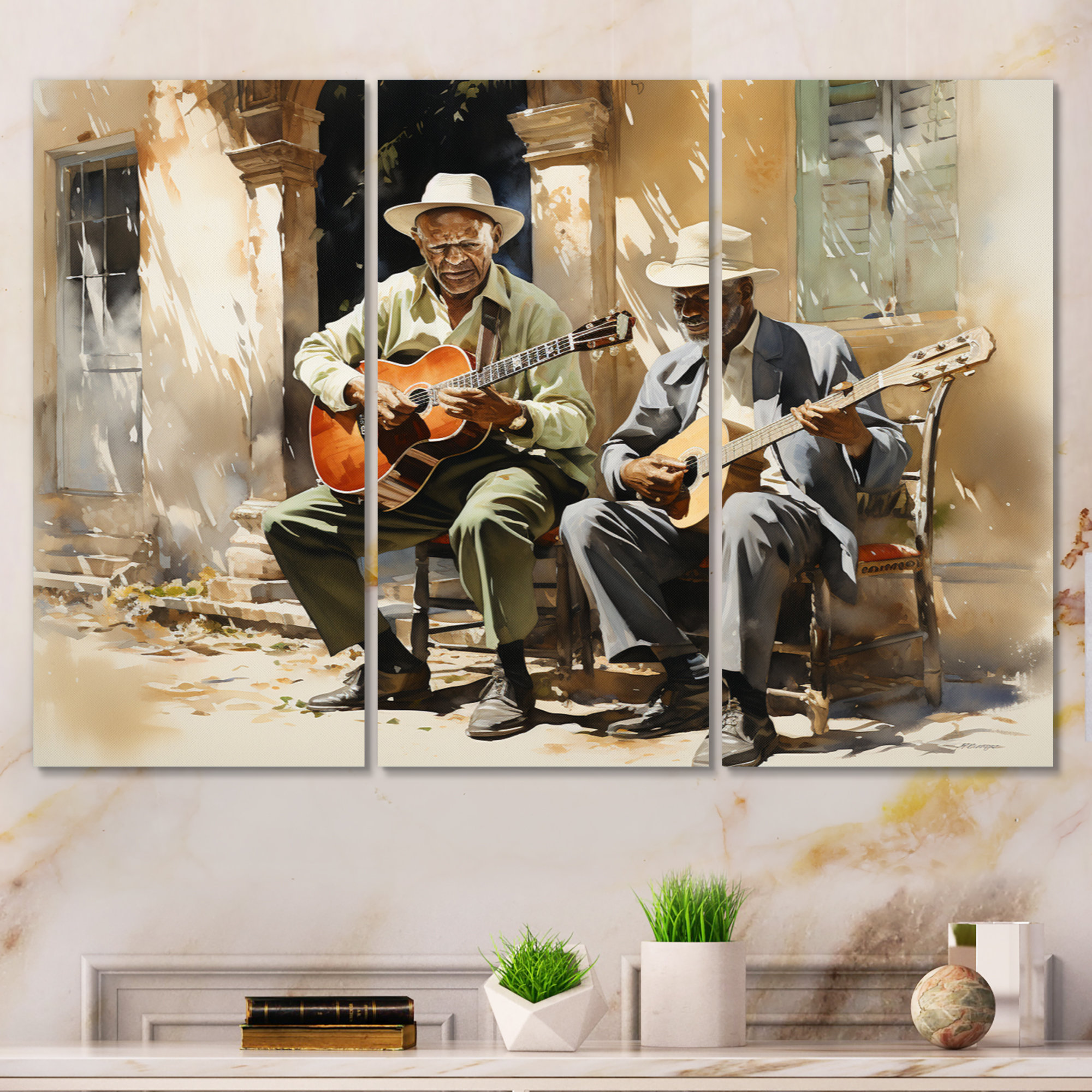 Red Barrel Studio® Beige Cuban Music Singers - 3 Piece No Frame Print ...