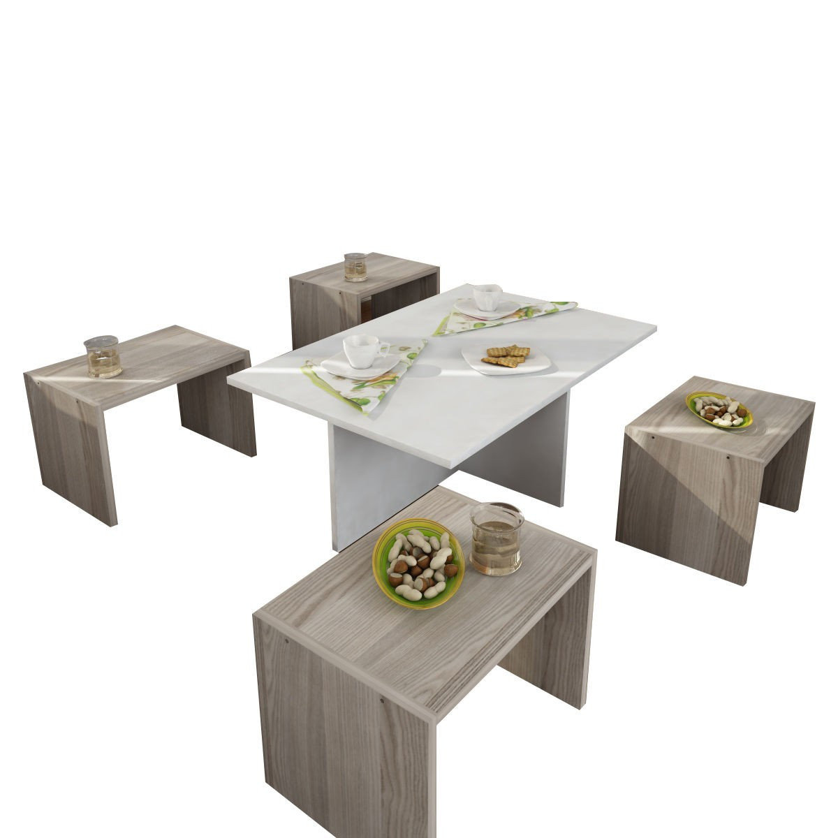 East Urban Home Bruzios 4 Legs 4 Bunching Coffee Tables | Wayfair