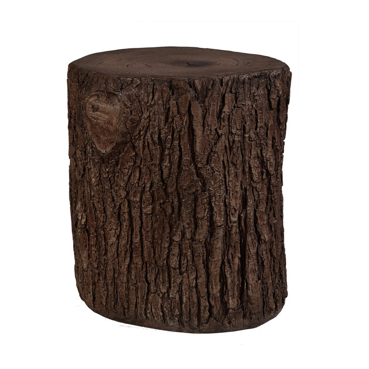 Gian Faux Wood Stump Stool Concrete End Table MgO Accent Side Table ...