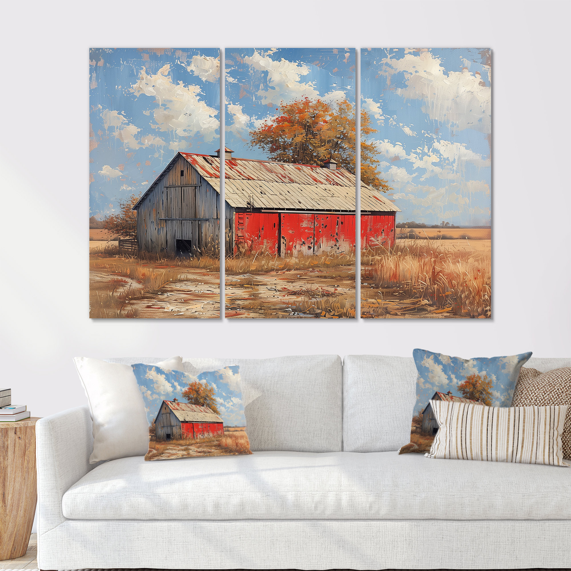 Gracie Oaks Red Grey Summer Barn Breeze " Red Grey Summer Barn Breeze ...