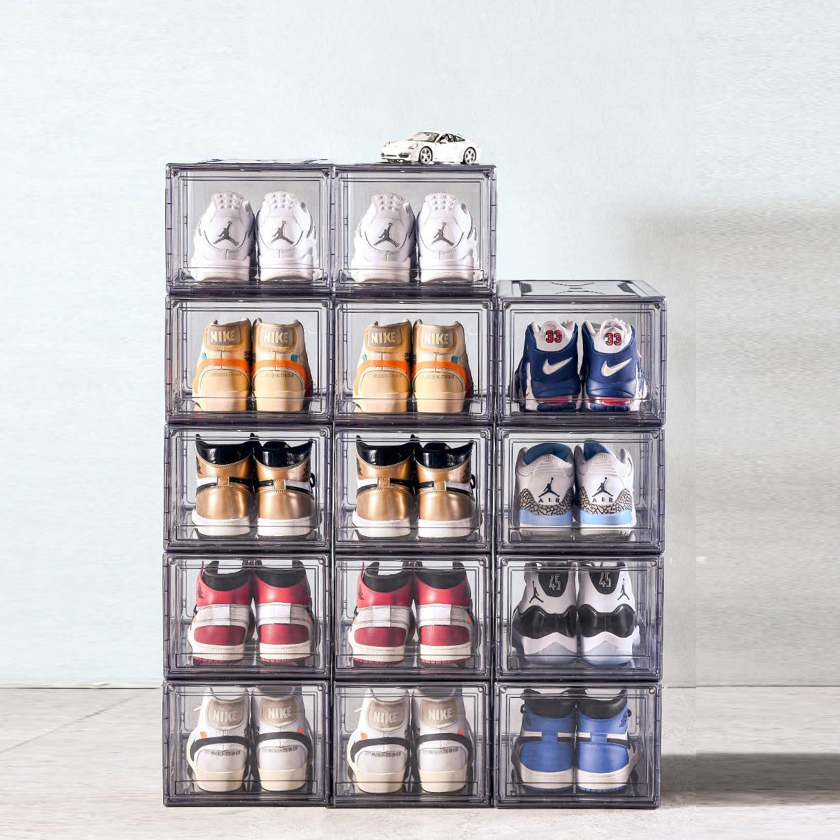 Rebrilliant 12 Pack Ultra Clear Acrylic Shoe Boxes With Magnetic Door ...