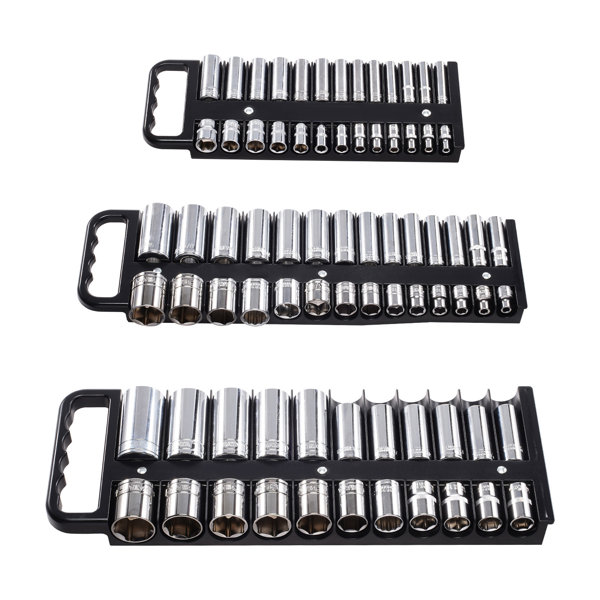 17 Stories Portable Socket Organizer Set 3PCS 76-Clip Magnetic Socket ...