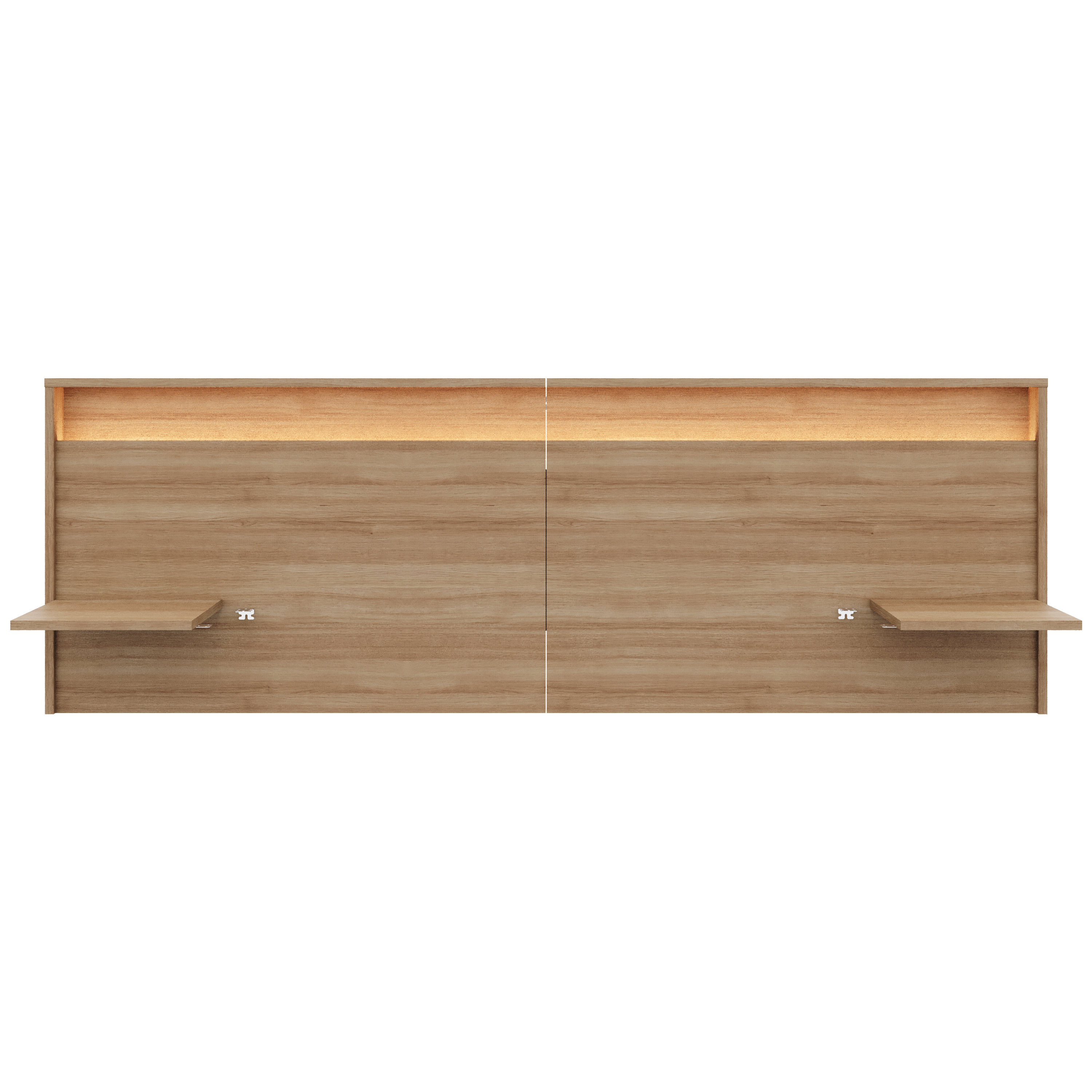 Orren Ellis Lido Queen Size Extended Headboard with Integrated Shelves ...