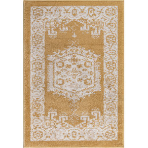 Bungalow Rose Strombury Performance Gold Rug & Reviews | Wayfair