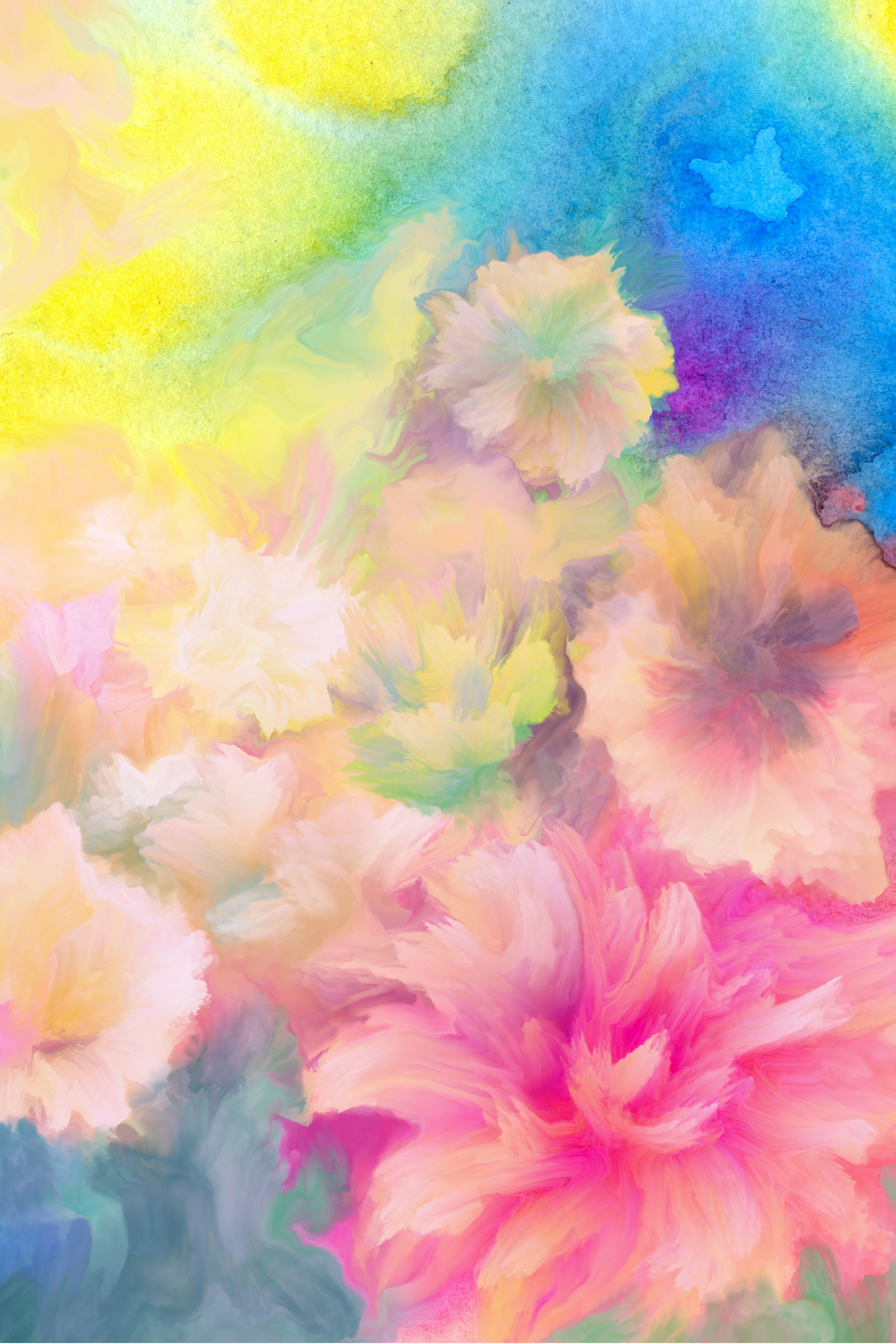 Wrought Studio™ Floral Painted Background by Pobytov - Print | Wayfair