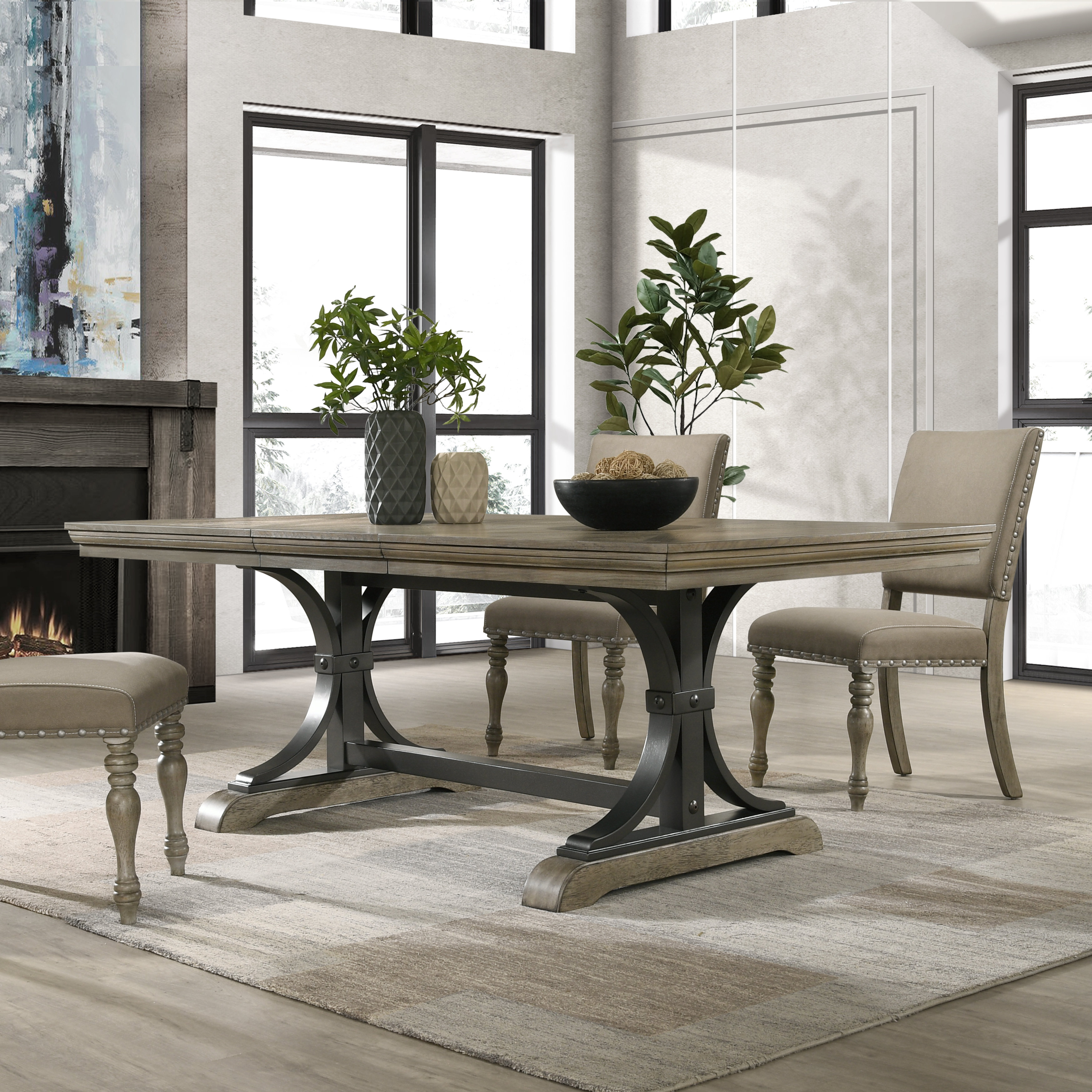 One Allium Way Dasher Nailhead Extendable Dining Table & Reviews ...