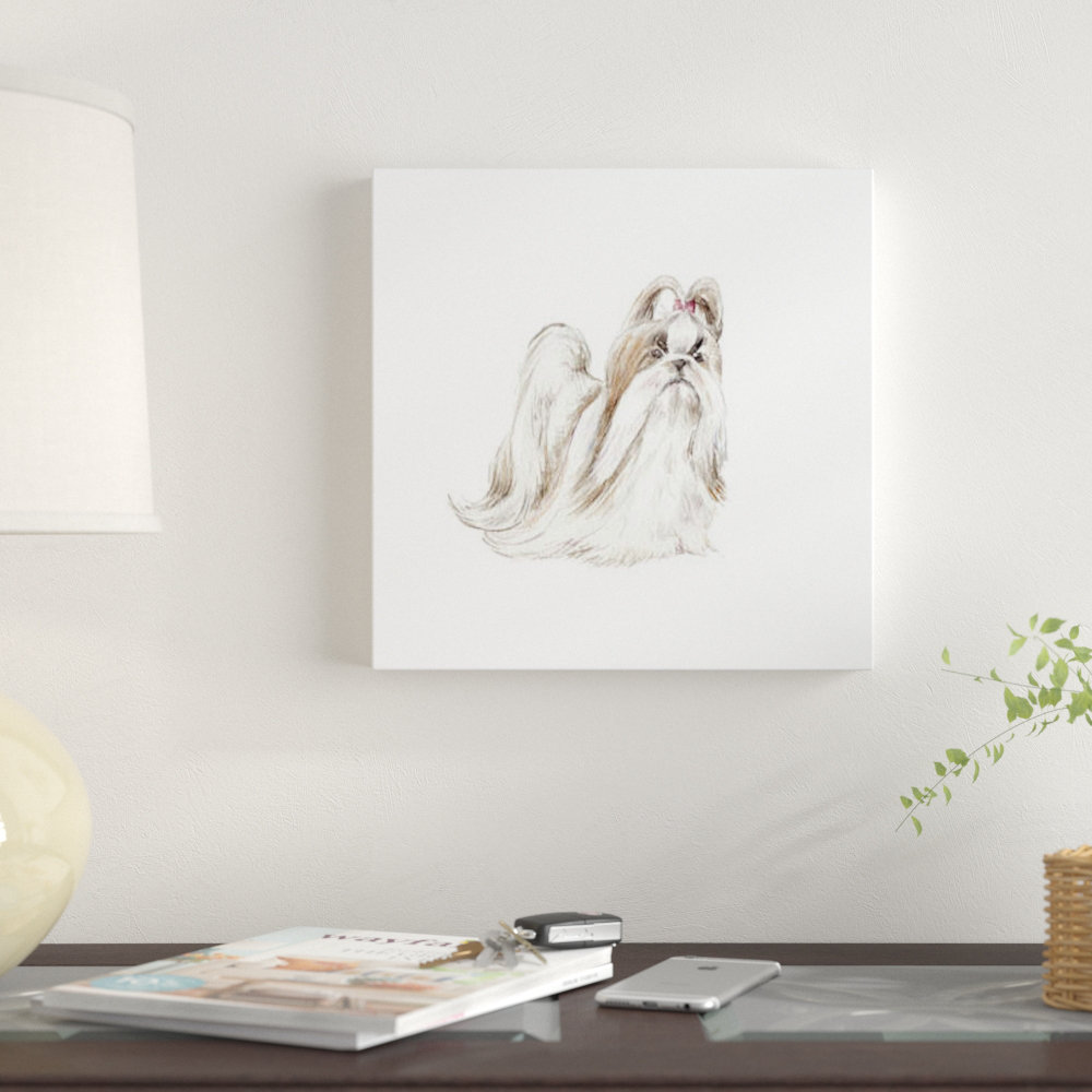 East Urban Home 'Fancy Shih Tzu' Print on Canvas | Wayfair
