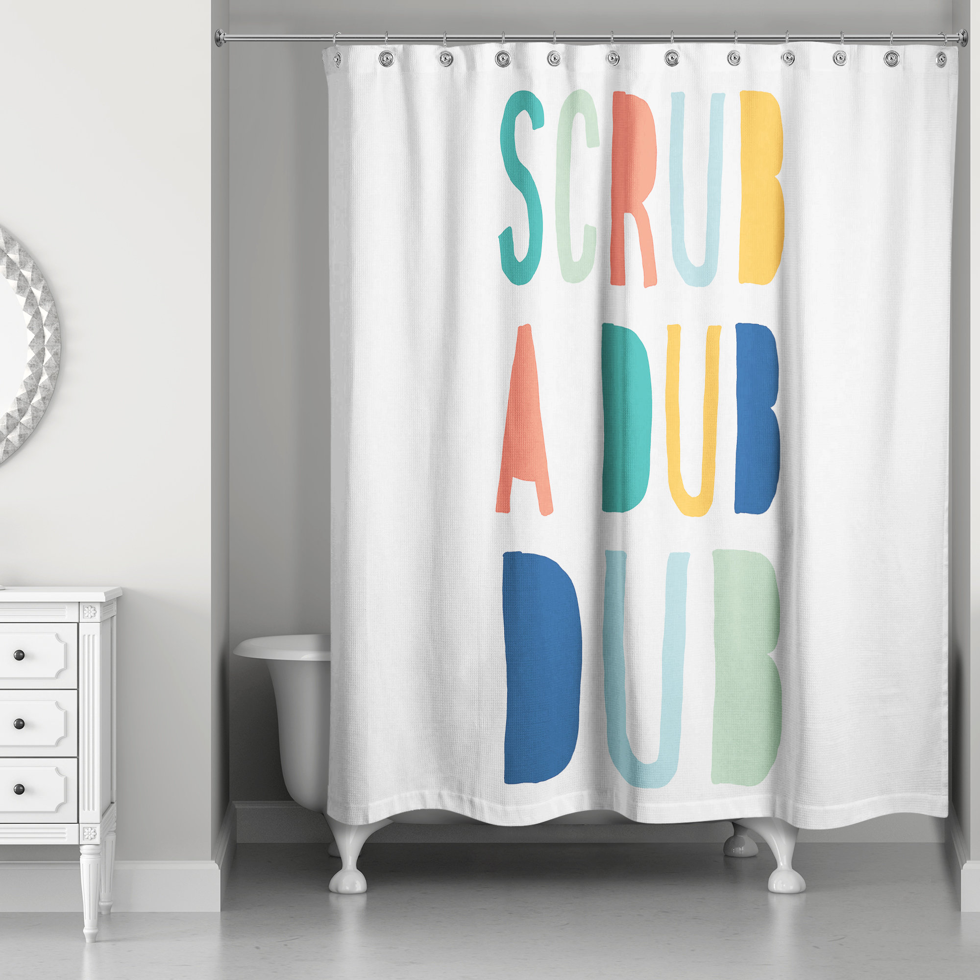 Isabelle & Max™ Eisa Scrub a Dub Single Shower Curtain & Reviews | Wayfair