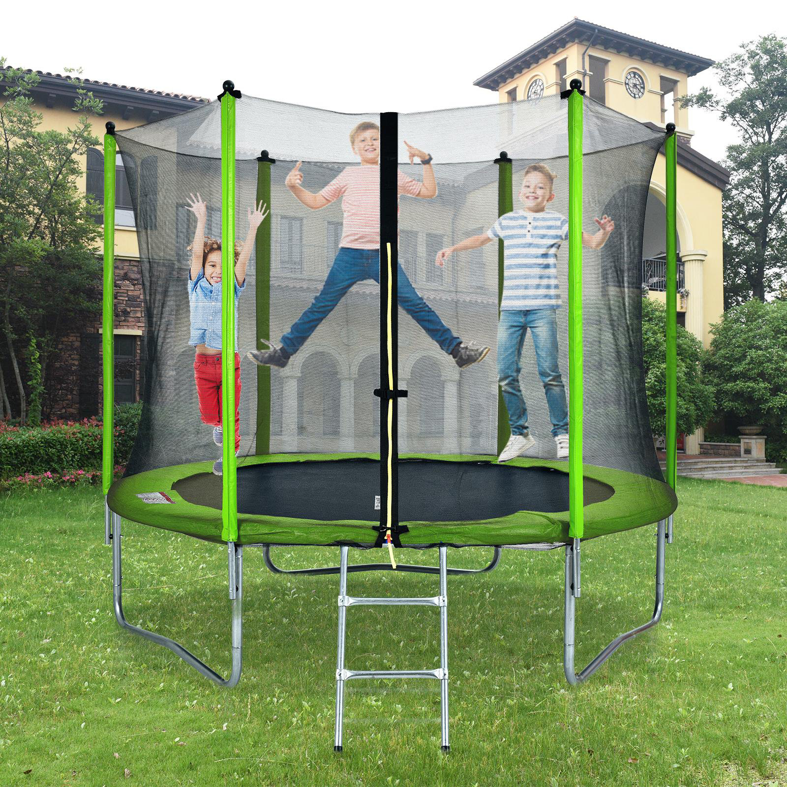 Winado 10 Ft Kids Round Trampoline Combo, With Surround Enclosure ...