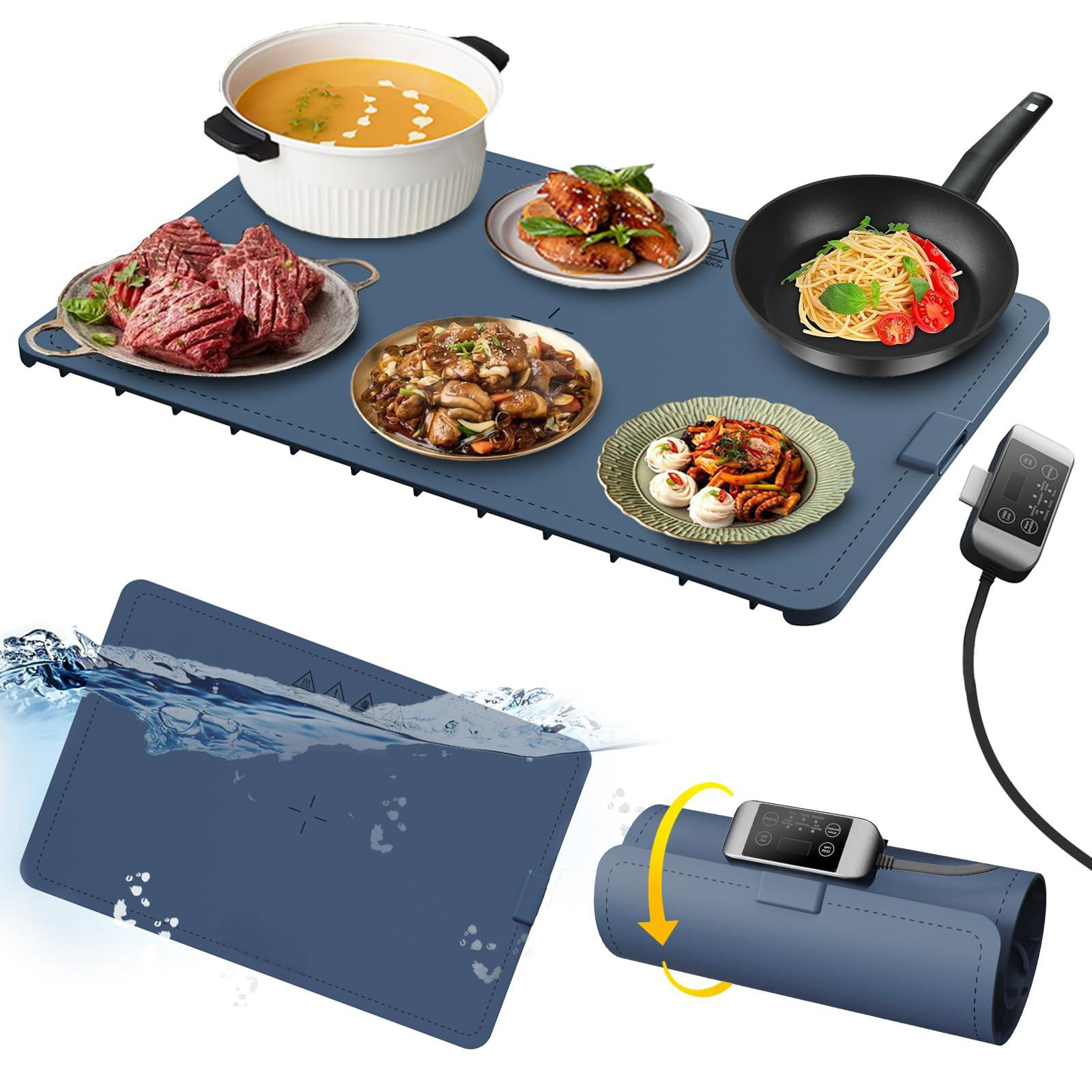 Symple Stuff Electric Warming Tray- Detachable Power Plug For Easier ...