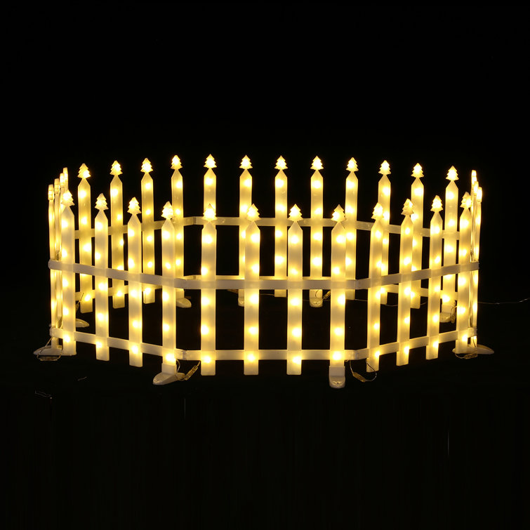 The Holiday Aisle® 8-Piece Light Show Fence Design Outdoor Holiday ...