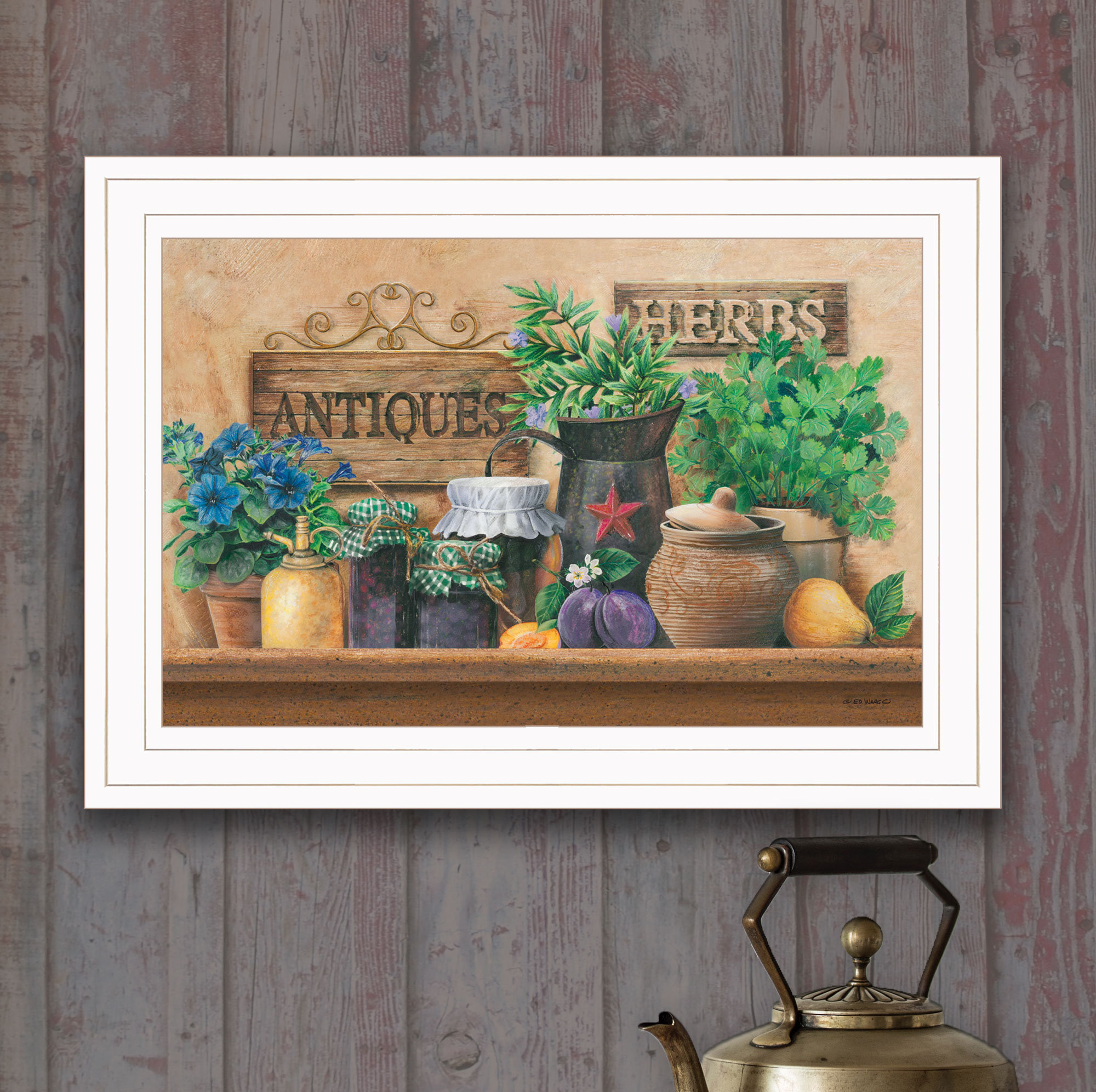 Gracie Oaks Antiques and Herbs Framed Wall Art for Living Room, Home ...