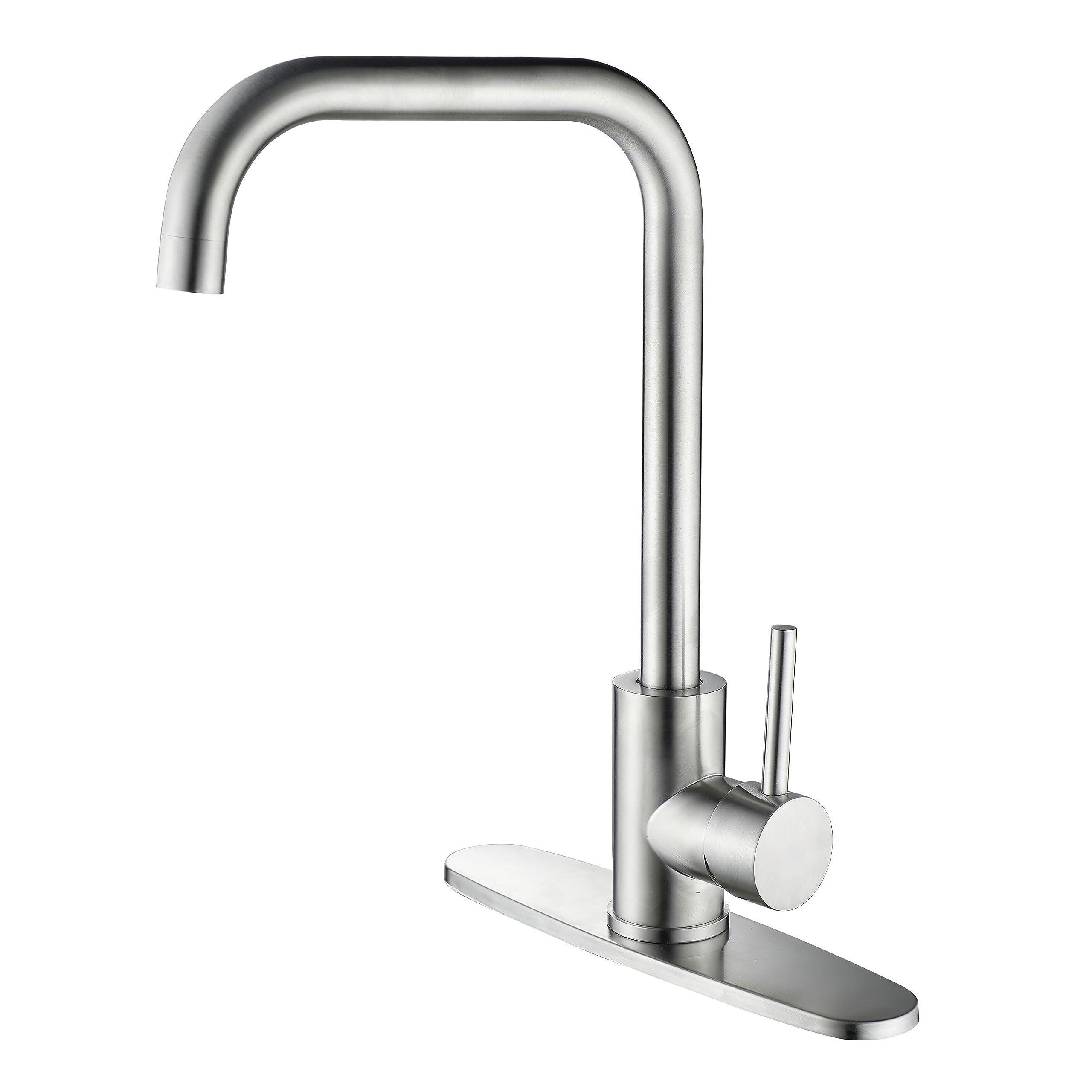 Fish hunter Square Kitchen Sink Faucet, Single Handle Swivel Bar Mixer ...