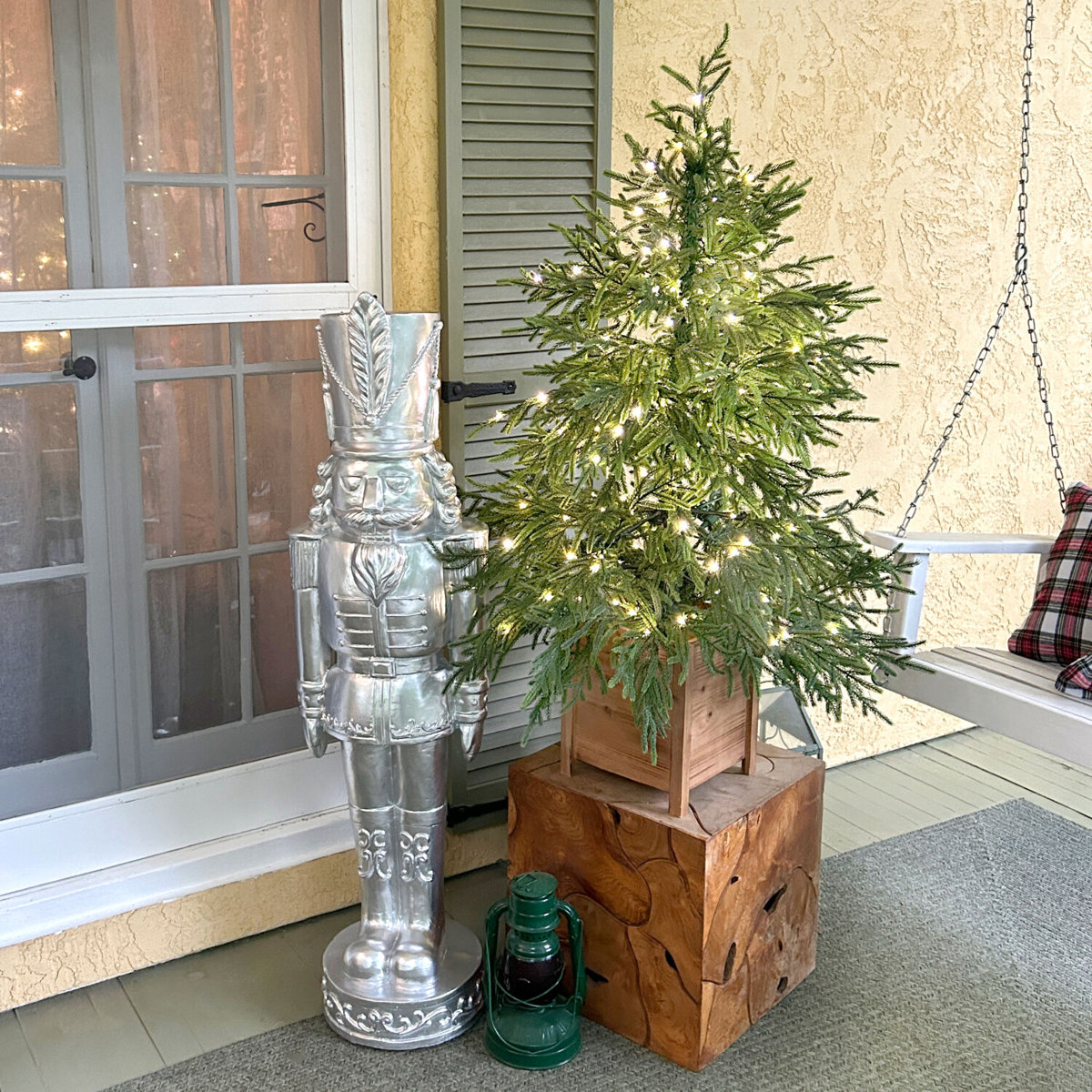 Fraser Hill Farm Potted Artificial Christmas Porch Tree & Reviews ...