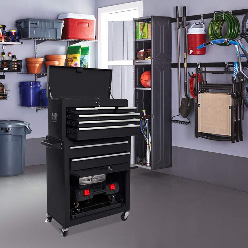 WFX Utility™ 25'' W 8 -Drawer Steel with Wheels | Wayfair