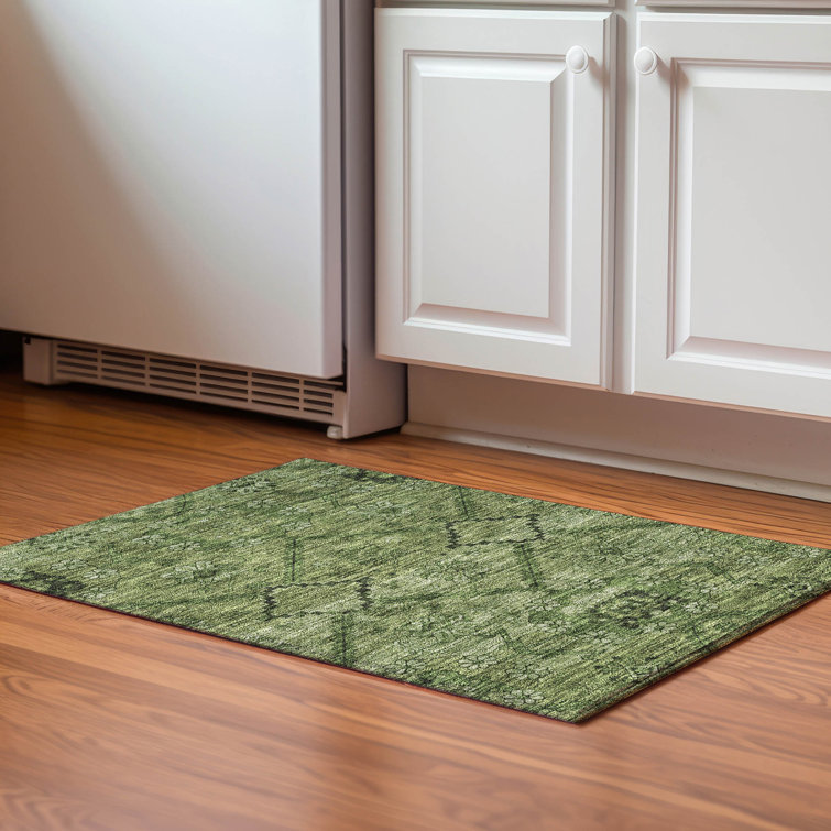 Bungalow Rose Premium Machine Washable Prisco Olive Rug | Wayfair