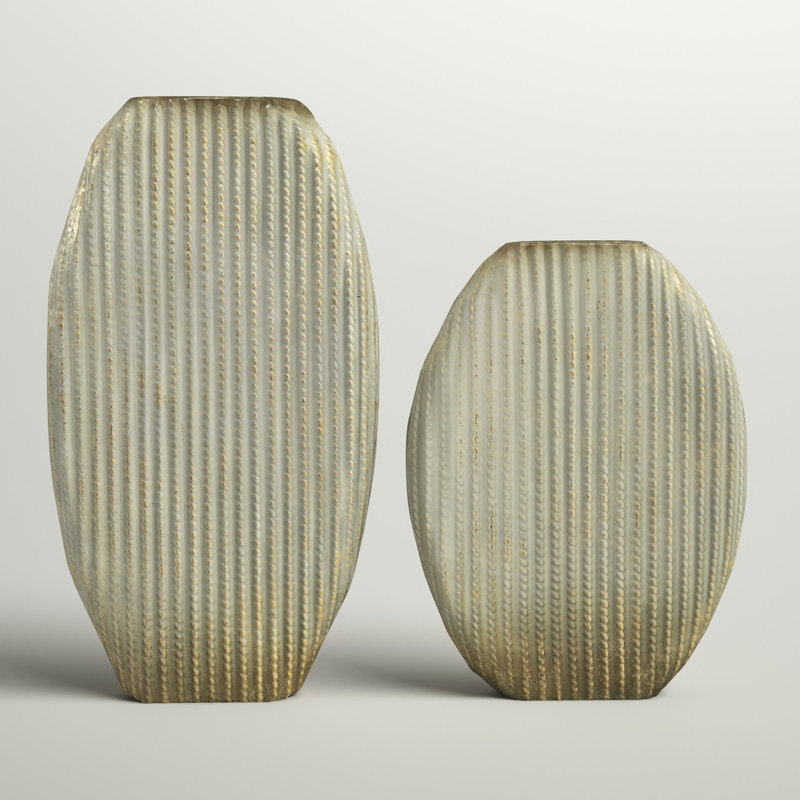 Sand & Stable™ Coleshill 2 Piece Gold Metal Table Vase Set & Reviews ...