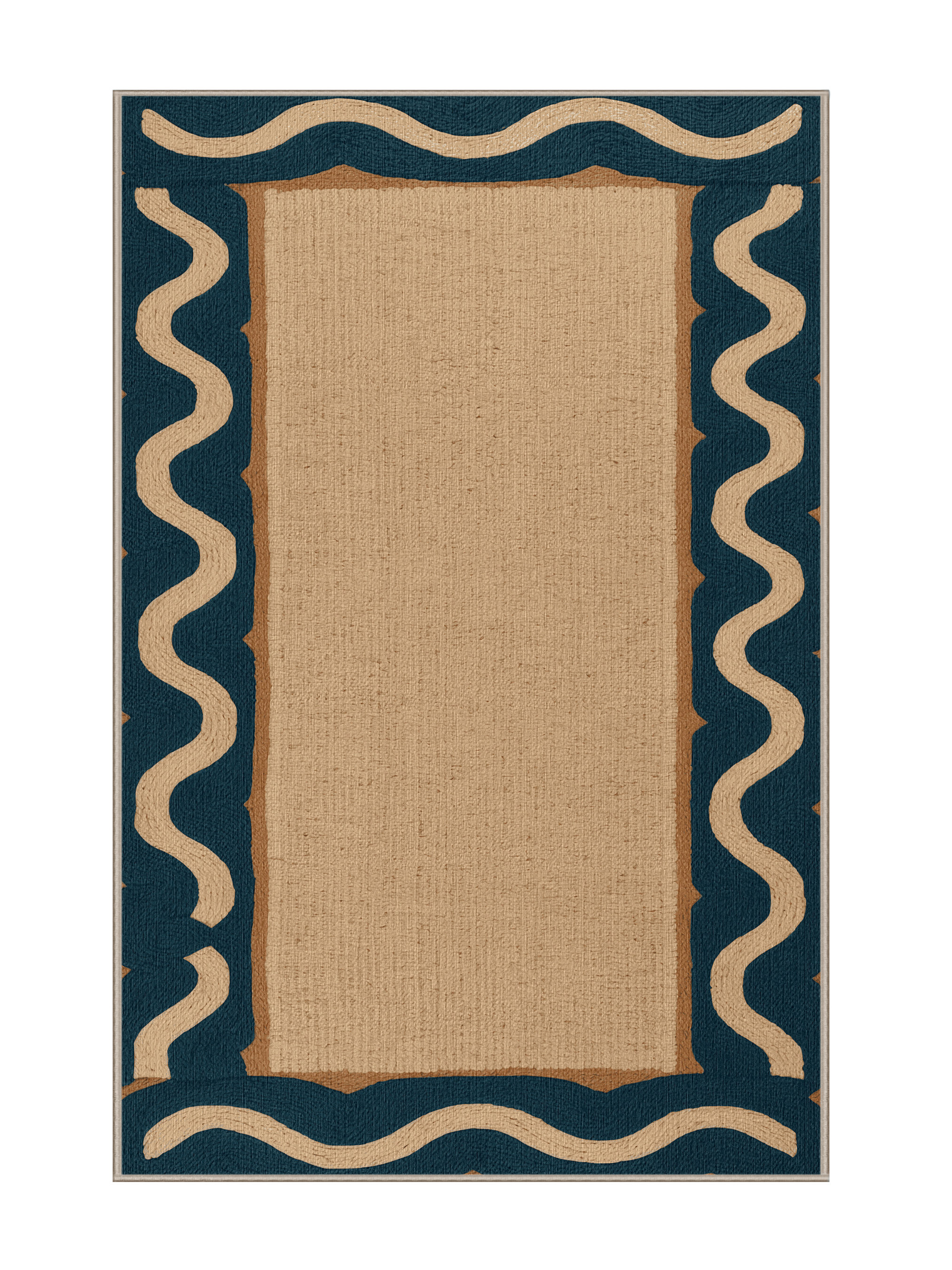 Hokku Designs Washable Wave Borders Hawaiian Area Rug | Wayfair