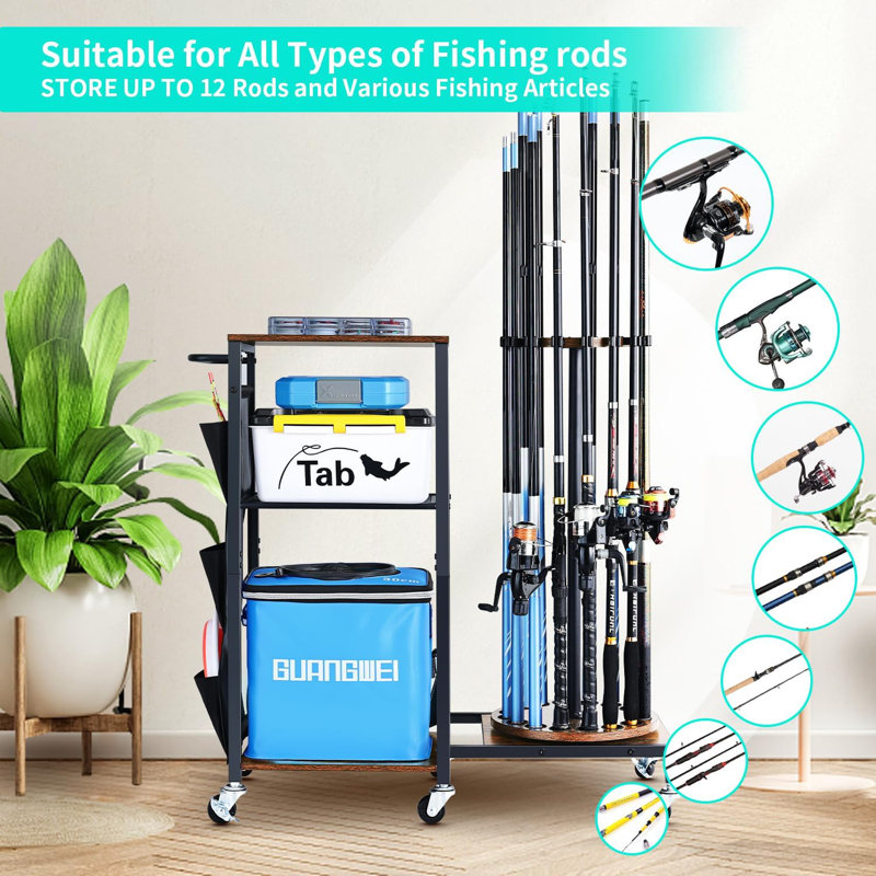 WFX Utility™ 360 Degree Rotating Fishing Pole Holders,Black | Wayfair