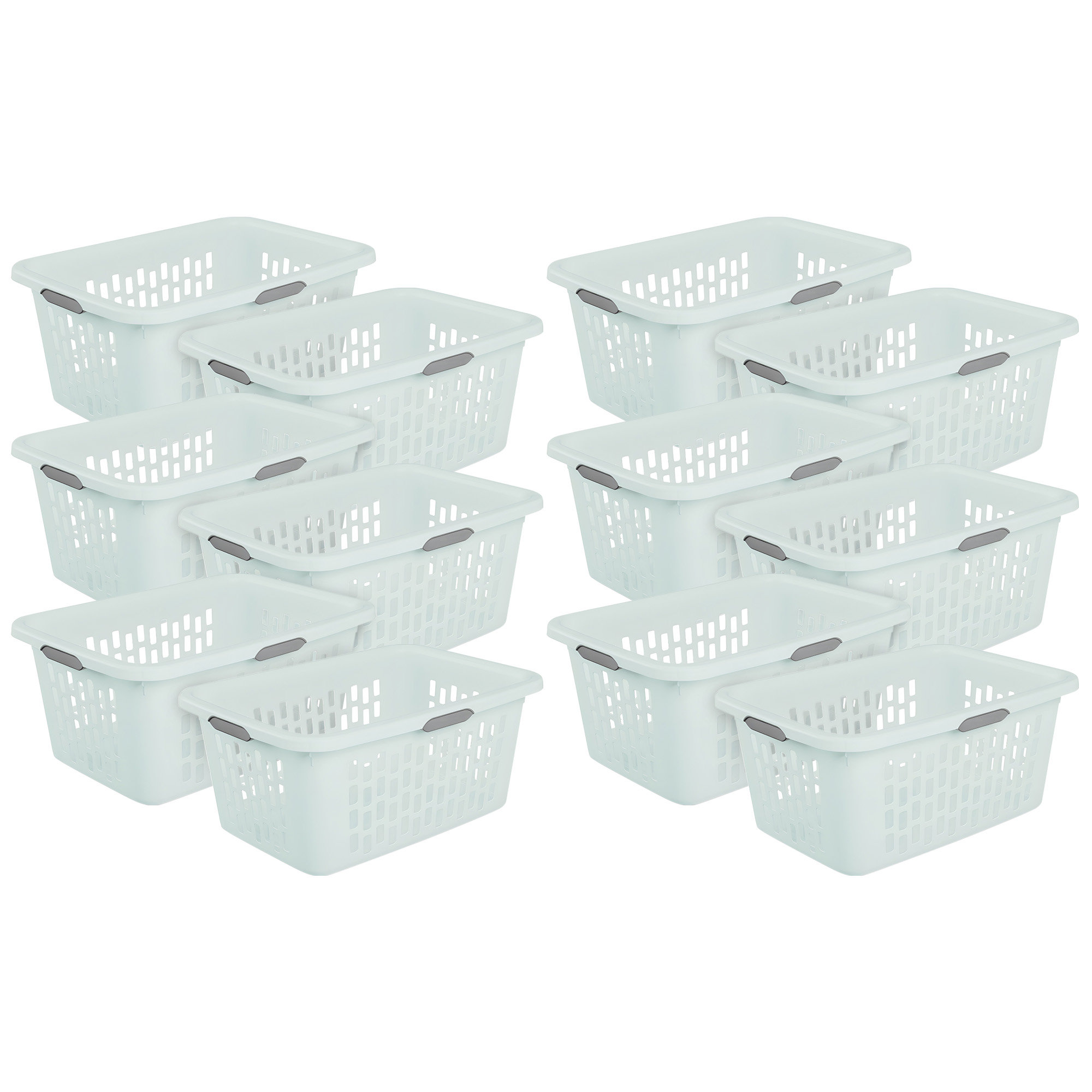Sterilite Laundry Basket, 2 Bushel Plastic Hamper with Handles, 12 Pack ...