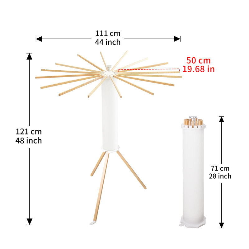 17 Stories Wooden Tripod Clothes Drying Rack – Foldable & Portable ...