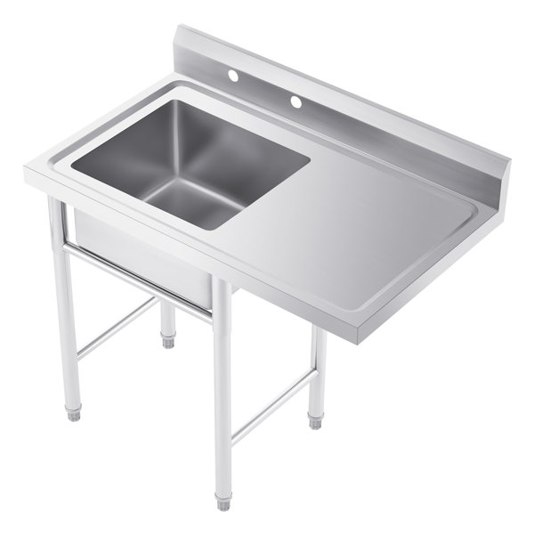 CO-Z 39-in Single-basin Utility Sink Free Standing Laundry Kitchen Sink ...