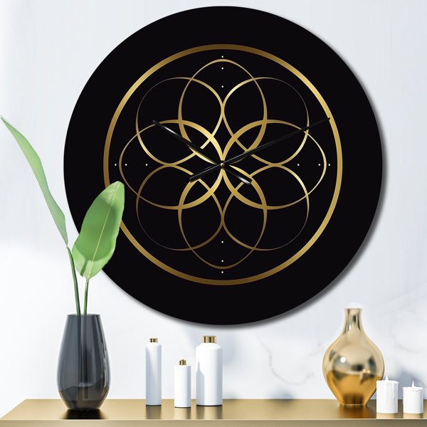 DesignArt Sacred Geometry Seal in Gold on Black VIII - Modern Geometric ...