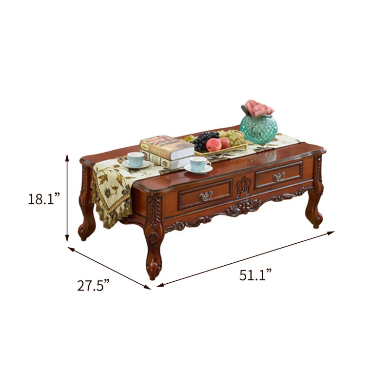 Romero European vintage solid wood coffee table | Wayfair