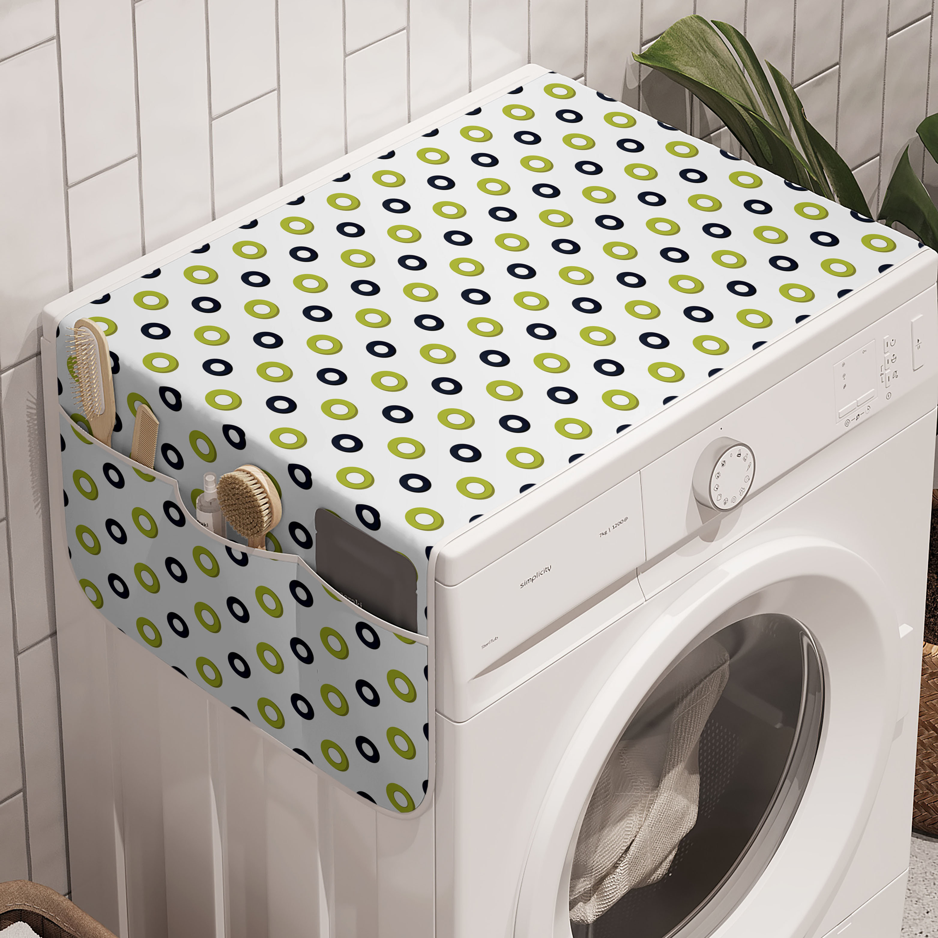 East Urban Home Olive Green Washing Machine Organizer Pack of 2 47" x ...